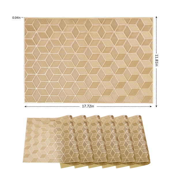 Mercer41 6 PCS 17.72"L Rectangle PVC Diamond Grid Stripes Hollow Zailin ...