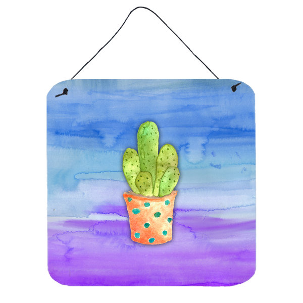 Harriet Bee Cactus Square Metal Wall Décor | Wayfair