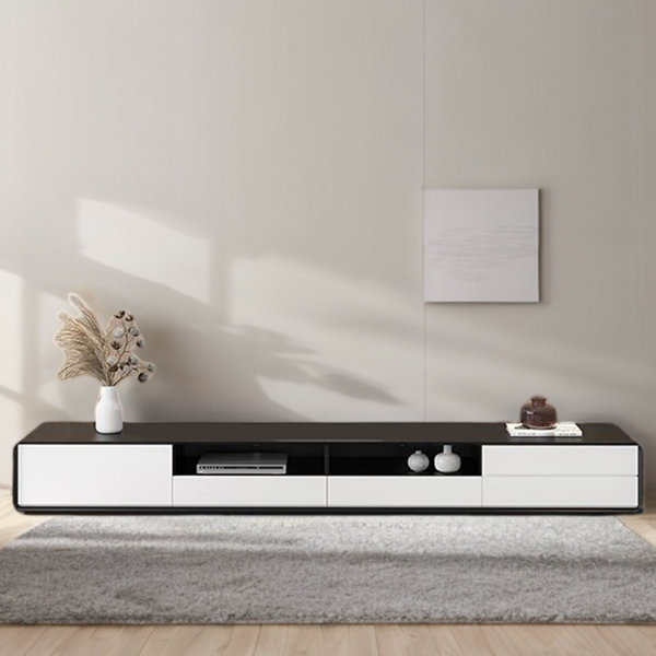 LORENZO Nordic Simple Modern TV Cabinet Living Room TV Cab 94.4'' Media ...