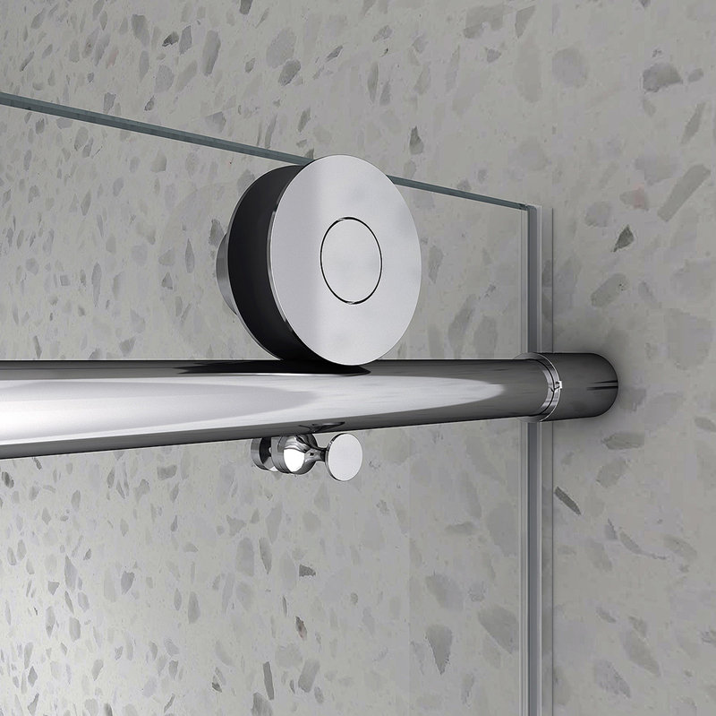 YIWUZEYI frameless one fixed and one shifted Shower Door, 70MM 304 SUS ...
