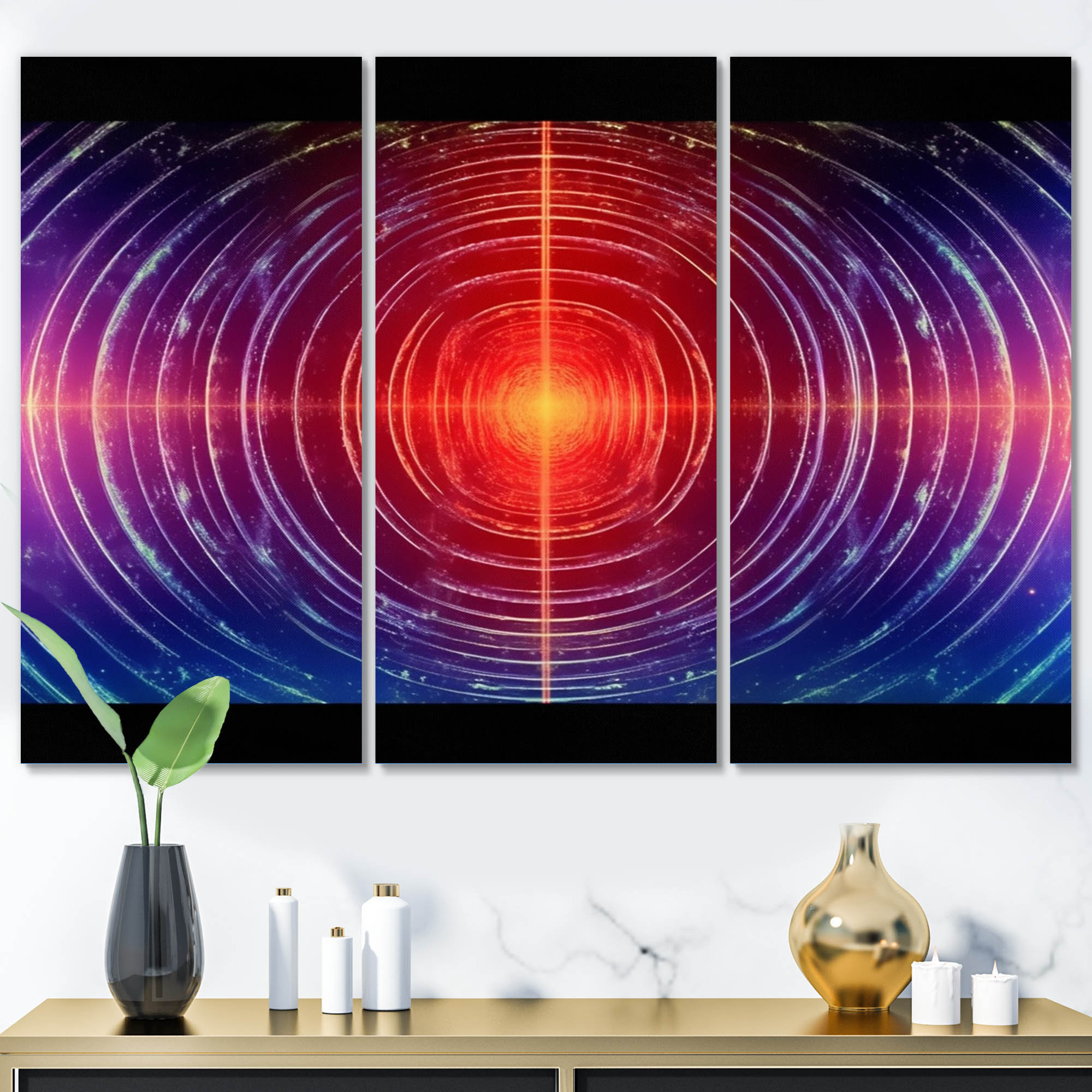 Ivy Bronx Waveform Spectrum Abstract Resonances VI 3 Pieces | Wayfair