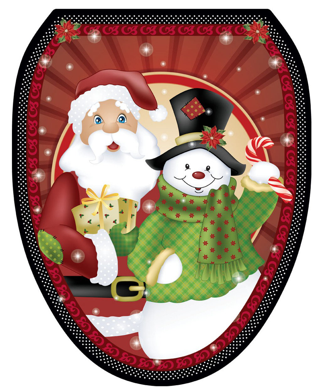 Toilet Tattoos Christmas Santa Snowman Toilet Seat Decal – Toilet ...
