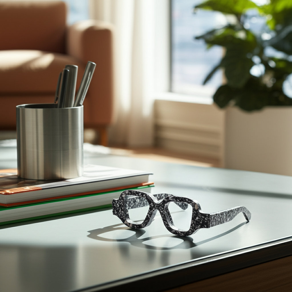 Ebern Designs Stone Eyeglasses Shaped Decorative Object Sculpture ...