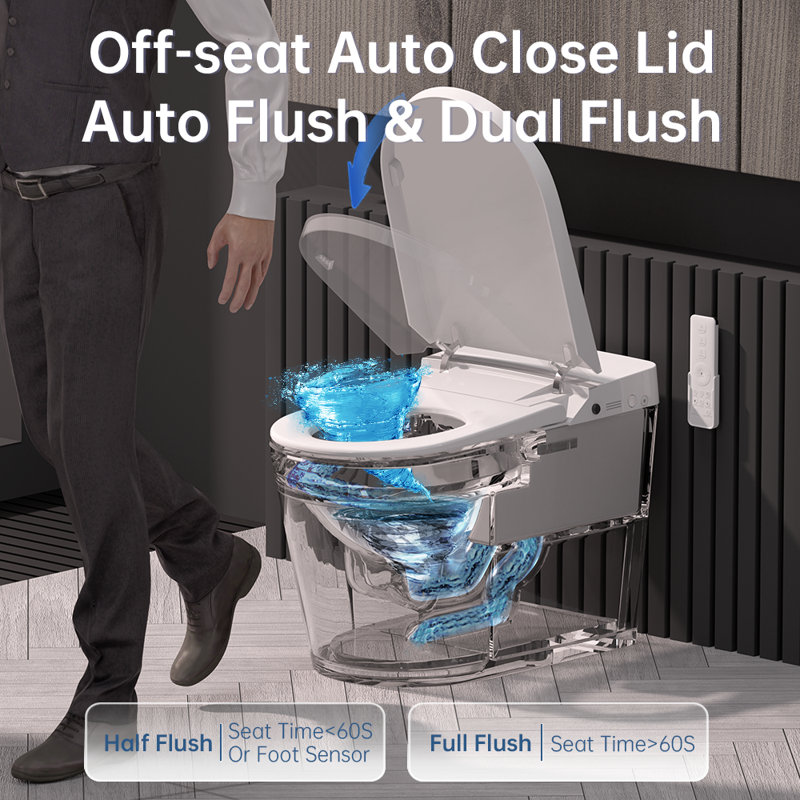 EPLO Smart Bidet Toilet with Low Noise Flushing System,Blackout Flush ...