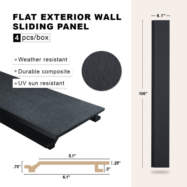 e-Joy 106" x 6.1" Outdoor Shiplap Siding System Composite Board ...