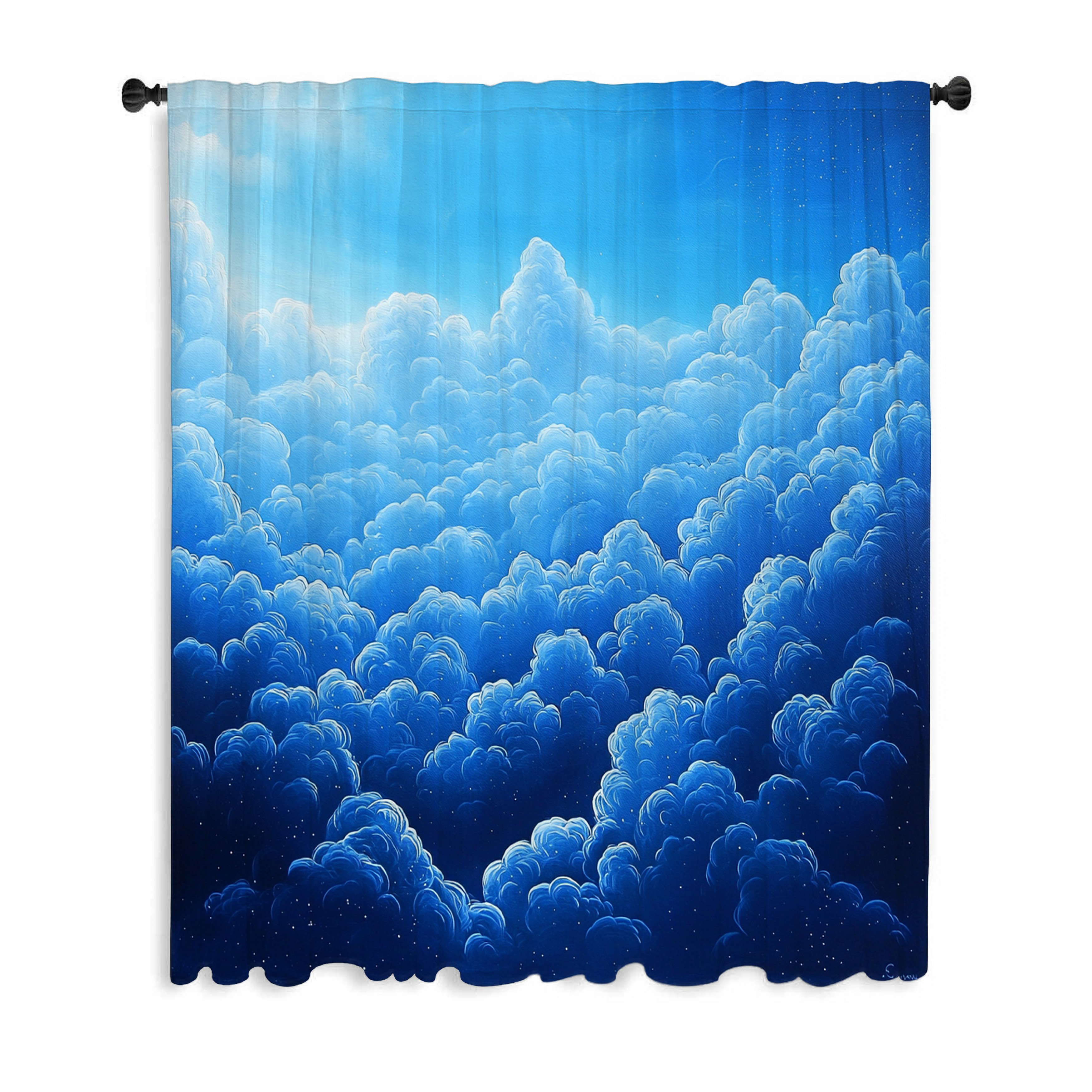 Dakota Fields Clouds Window Curtains, Weather Blockout & Sheer Curtains ...