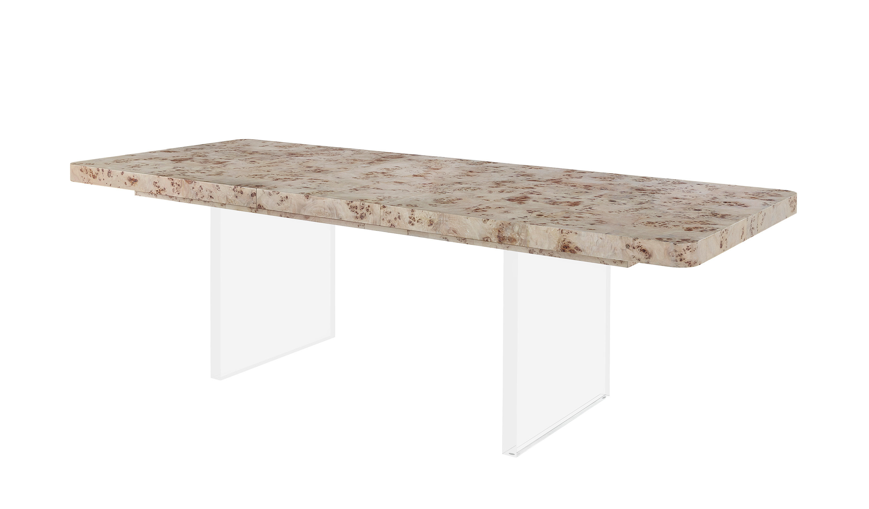 Miranda Kerr Home 86" to 106" Tranquility Burl and Acrylic Dining Table ...