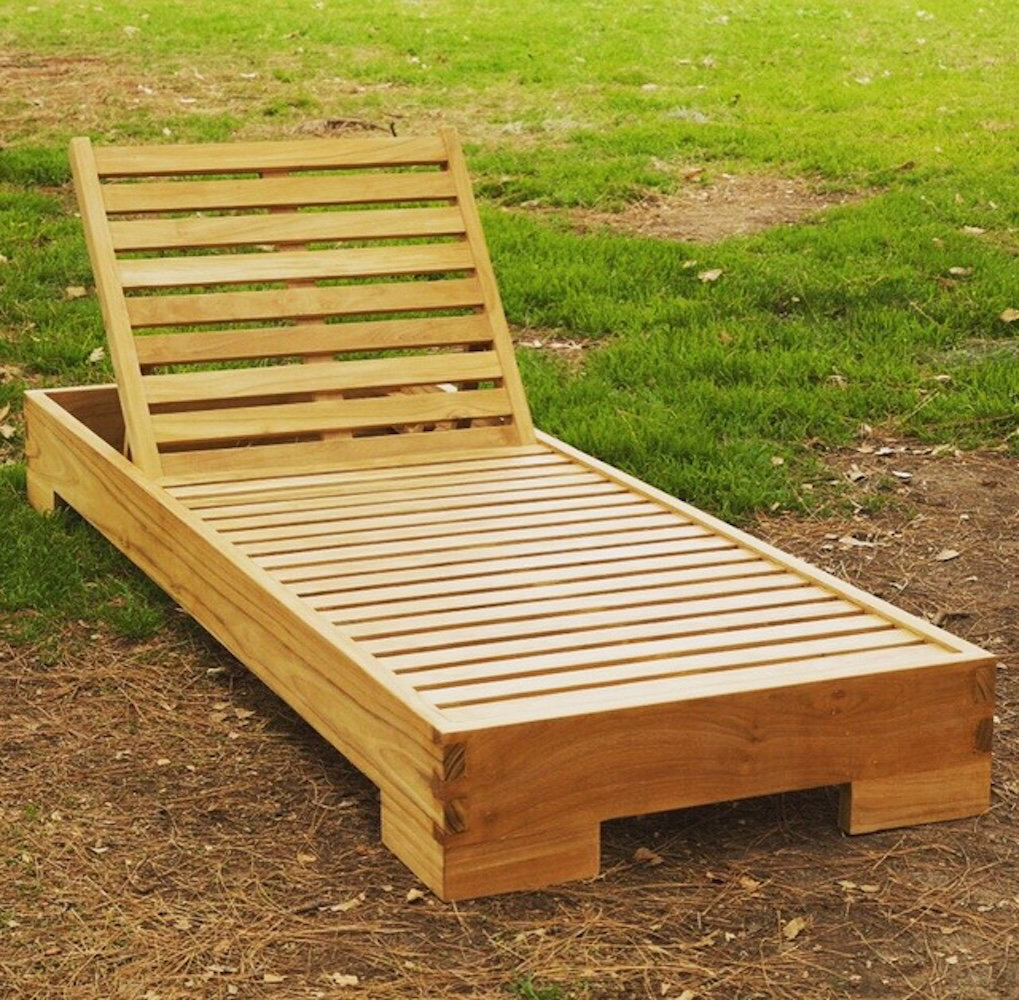 Highland Dunes Jess Outdoor Teak Chaise Lounge with Sunbrella Cushions ...