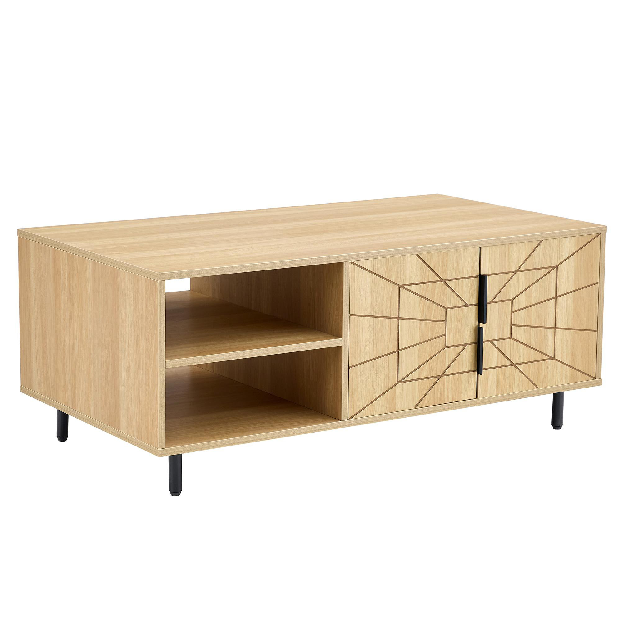 Latitude Run® Spider Web Textured Modern MDF Coffee Table - Geometric Art and Practical Design ...