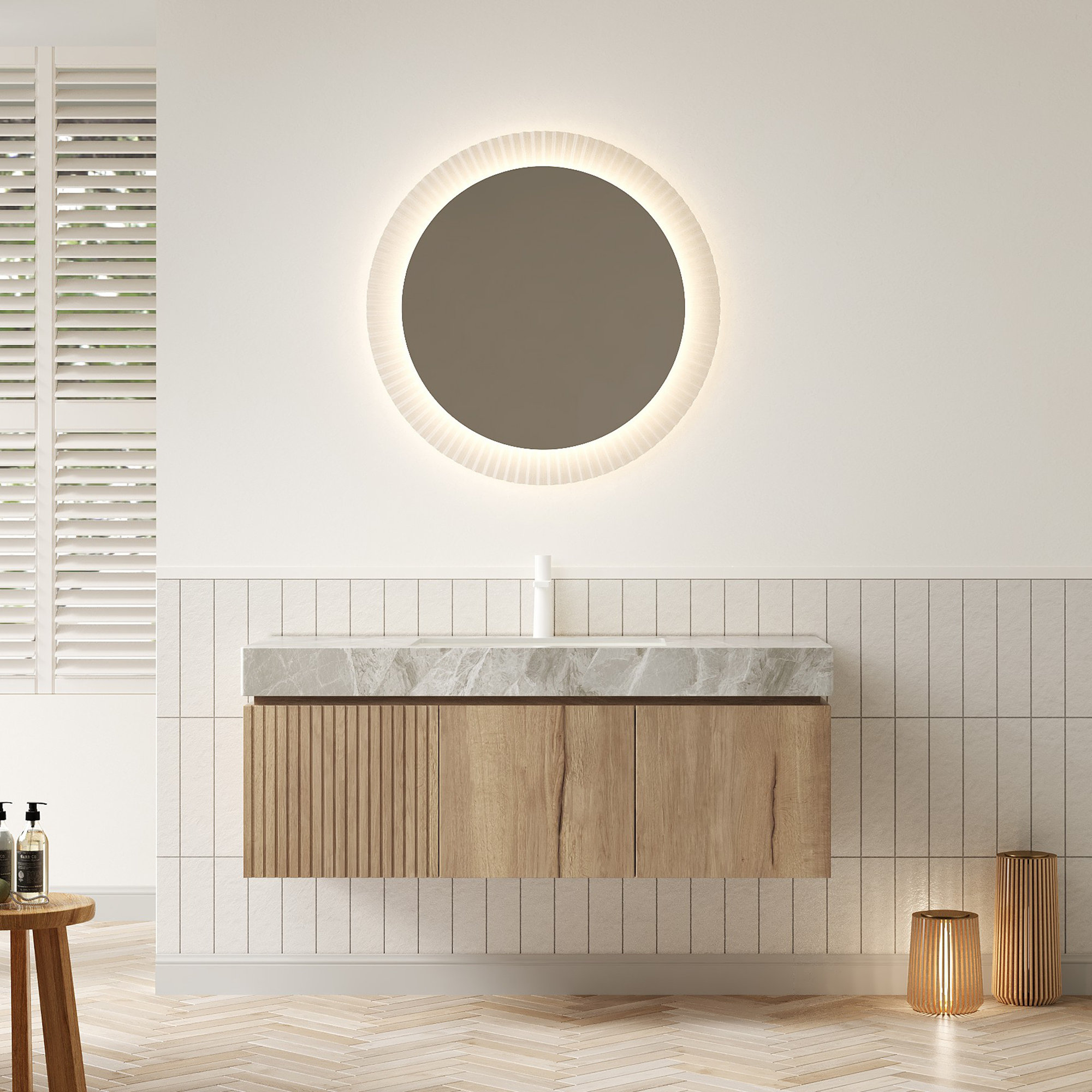 Hokku Designs Meuble-lavabo 48 po avec lavabo, armoire de rangement ...
