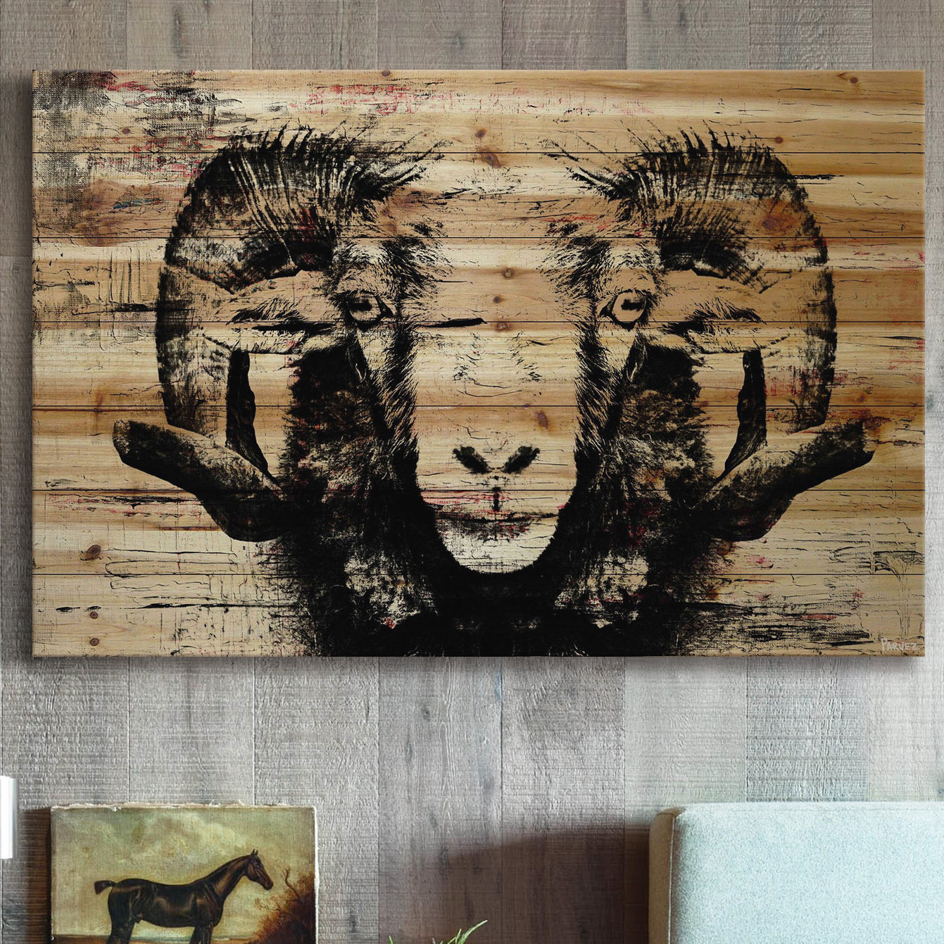 Gracie Oaks Farmhouse " Staring Ram Eyes " by Parvez Taj | Wayfair