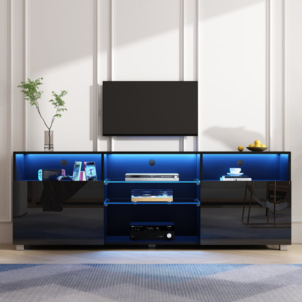 Orren Ellis LED TV Stand, Modern TV Stand With LED Lights And High ...