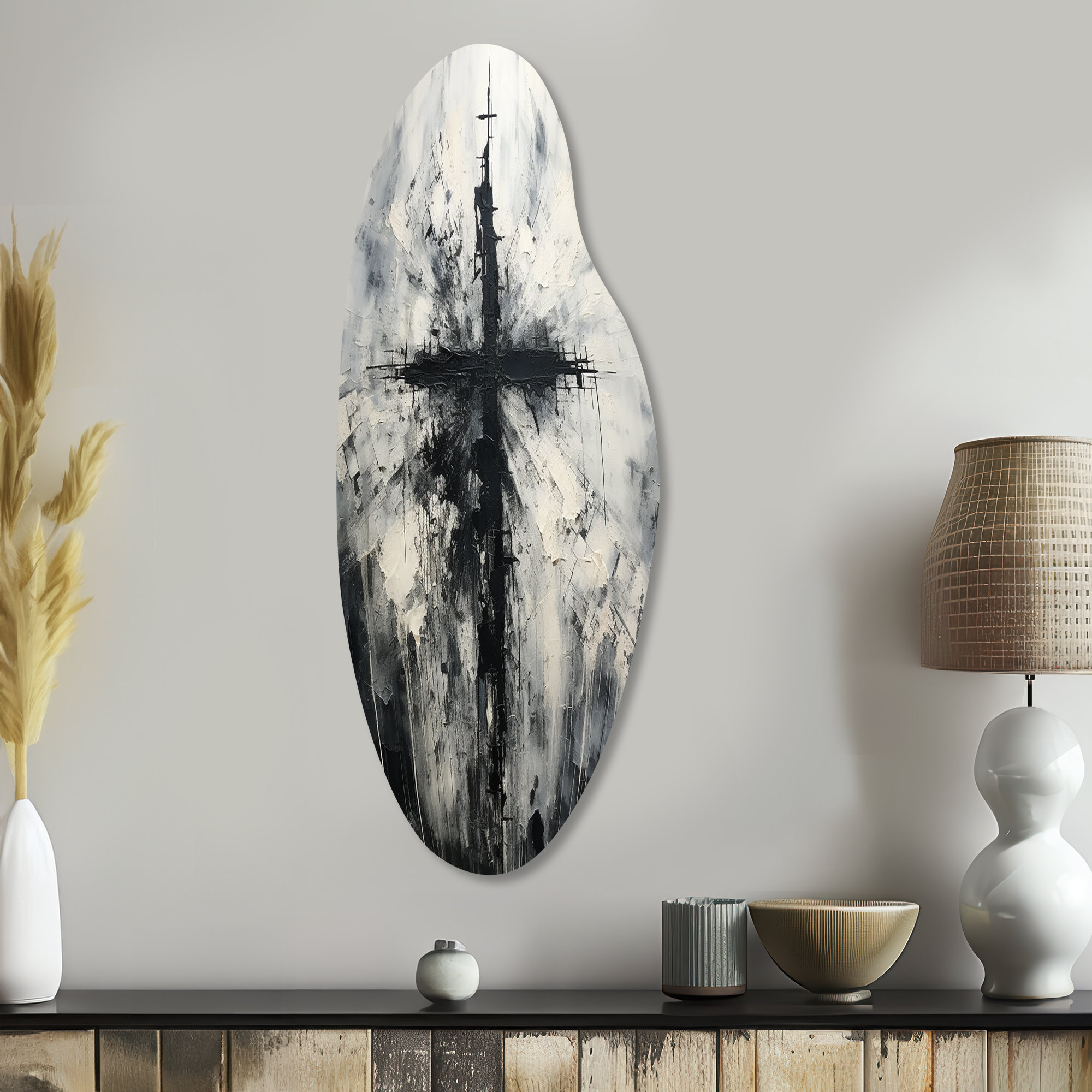 Design Art Minimalism Black And White Religious Cross - Christianity ...
