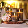 Orren Ellis Gray Glass Flameless Candles, Battery Powered LED Pillar ...