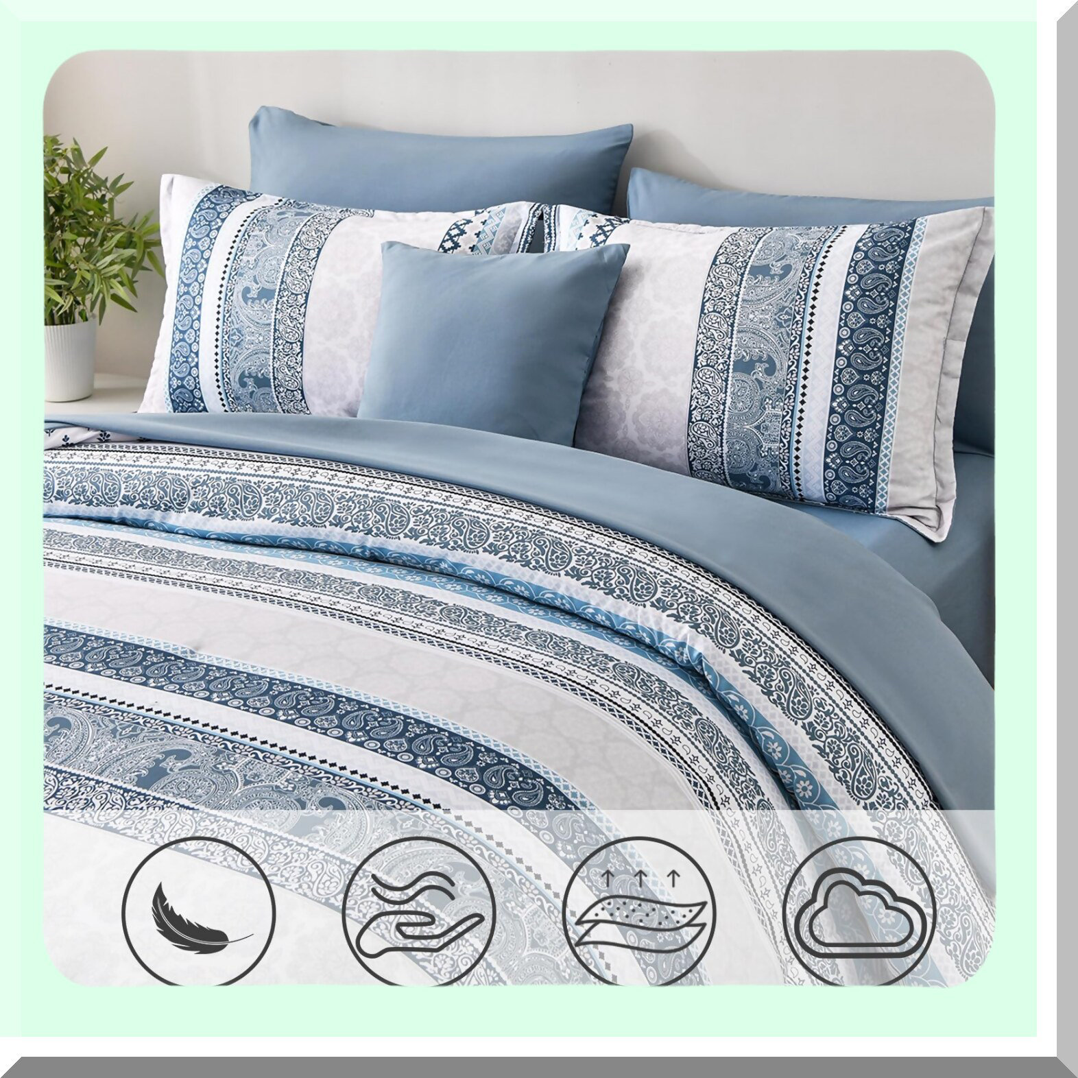 East Urban Home Paisley Bliss Queen Comforter Set - 8 Piece Boho Bed in ...