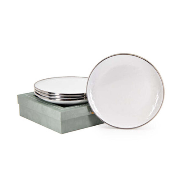 Golden Rabbit Solid White Appetizer Plate Set | Wayfair