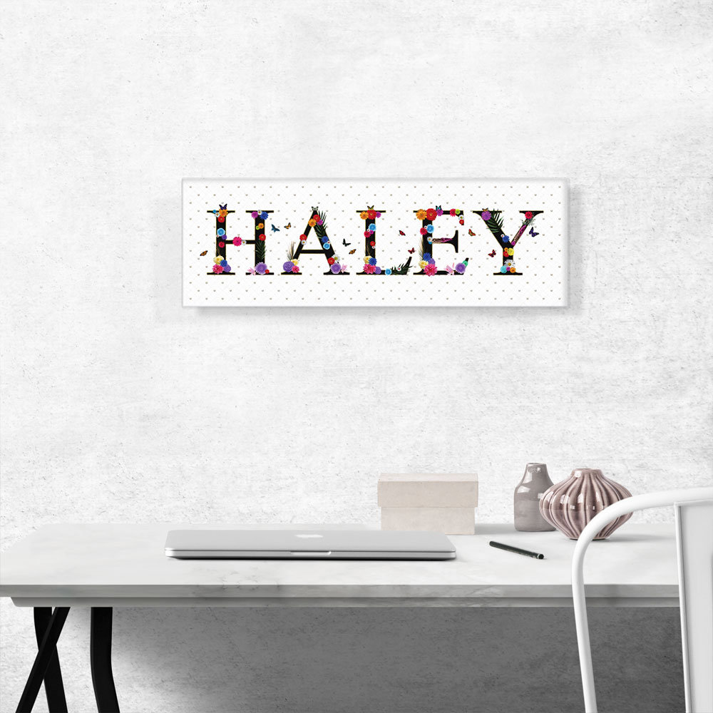 ARTCANVAS HALEY Girls Name - Wrapped Canvas Panoramic Textual Art Print ...