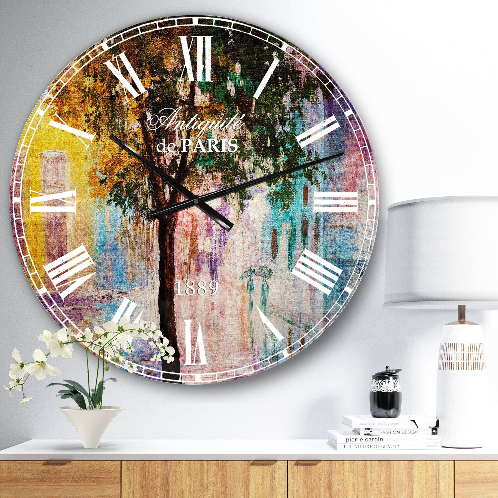 The Twillery Co.® Couple Walking in Rain - French Country Wall Clock ...