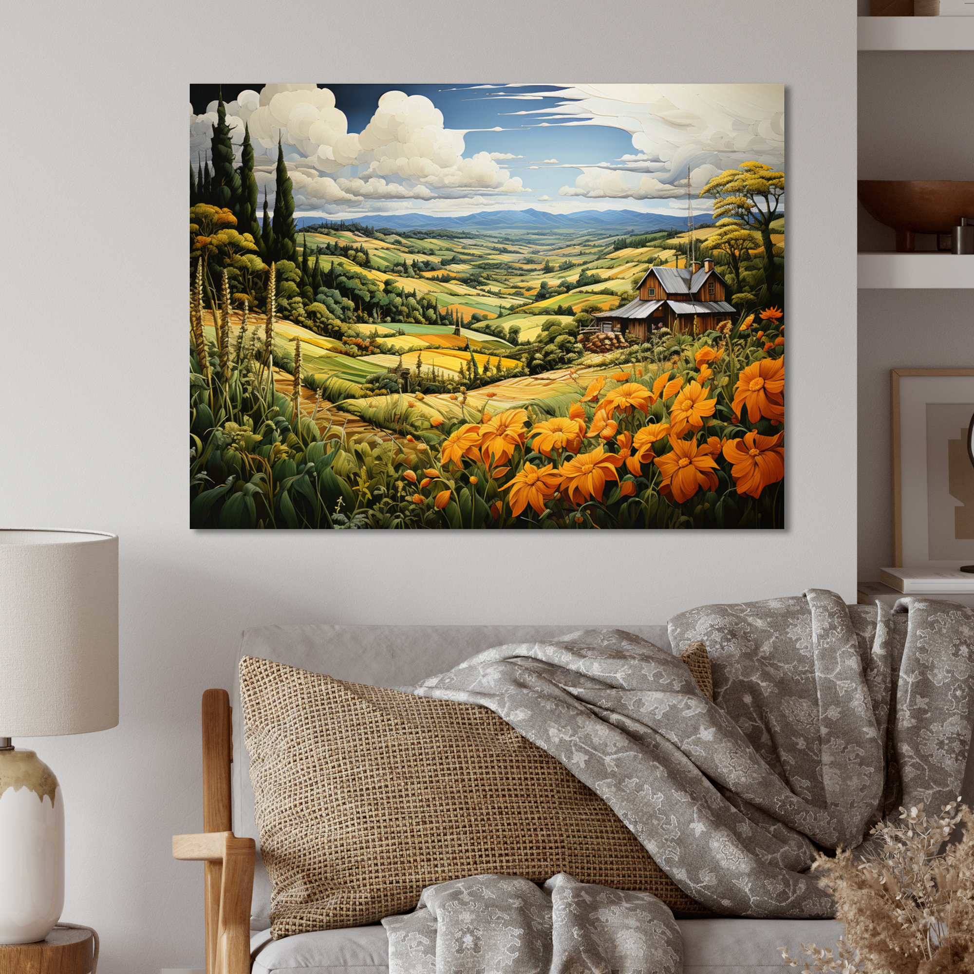 Latitude Run® Countryside Pastoral Patchwork I - Landscapes Metal Wall ...