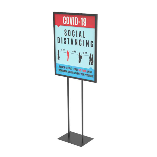 FixtureDisplays 22" x 28" Poster Stand with Social Distancing Poster ...