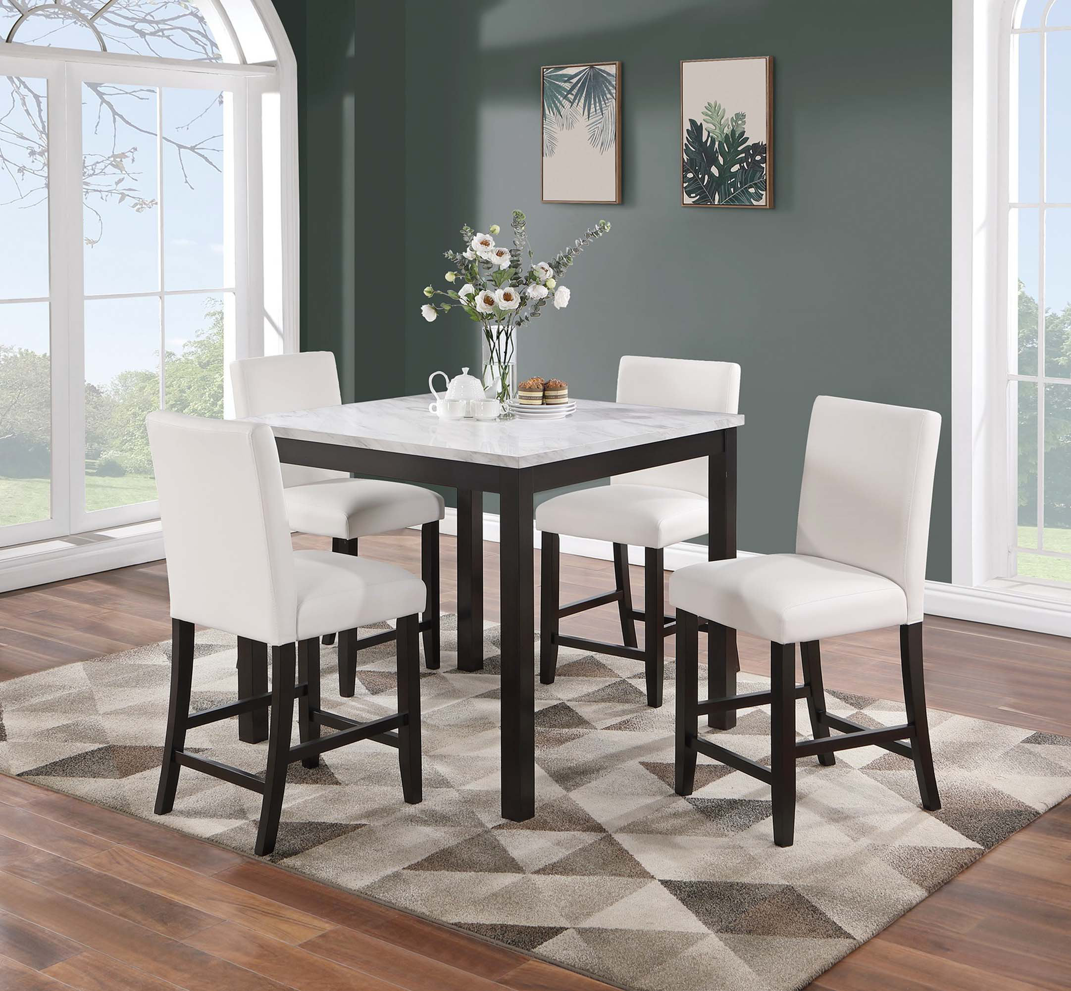 Latitude Run® Classic Stylish 5Pc Counter Height Dining Set Kitchen ...