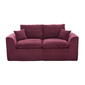 Latitude Run® Modular Sectional Sofa Cloud Couch, 2-Seater Wine Red ...