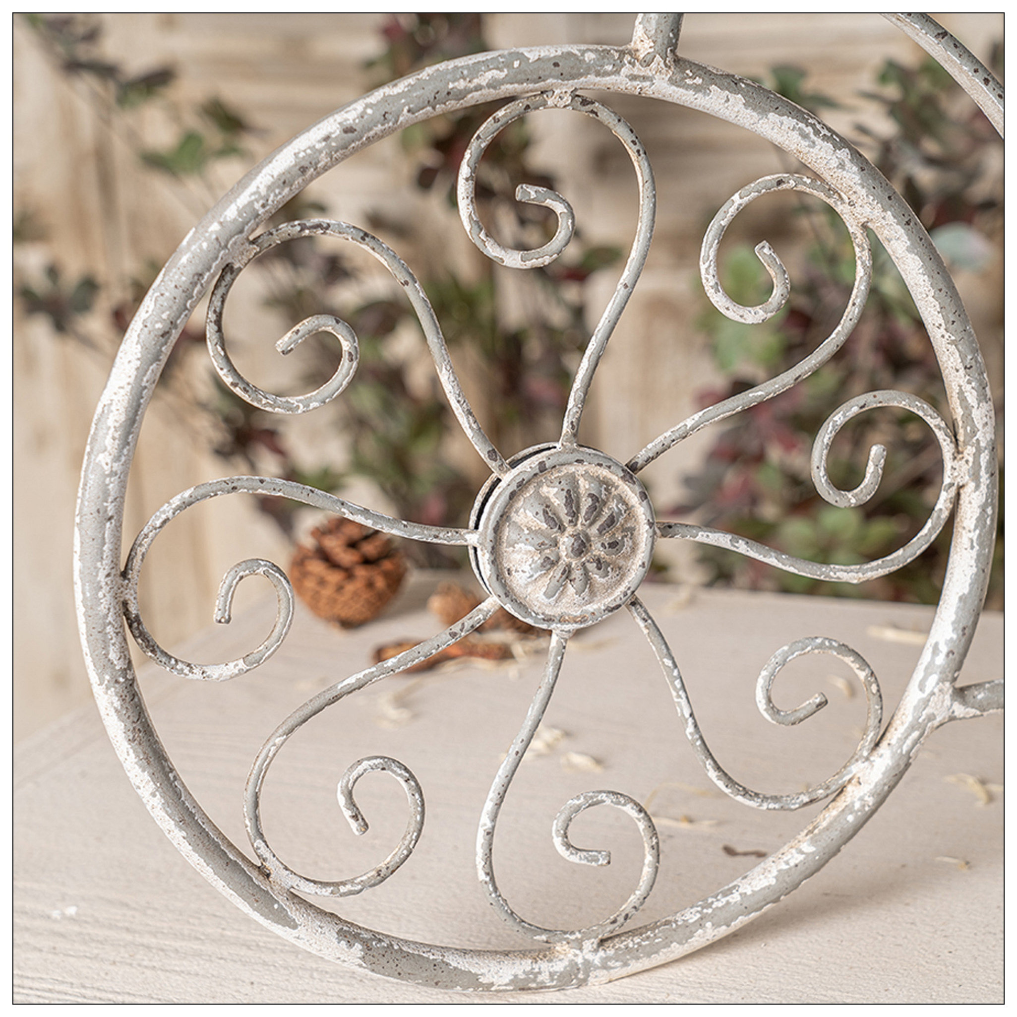 Rosalind Wheeler Rustic Bicycle Metal Wire Wall Planter Basket ...