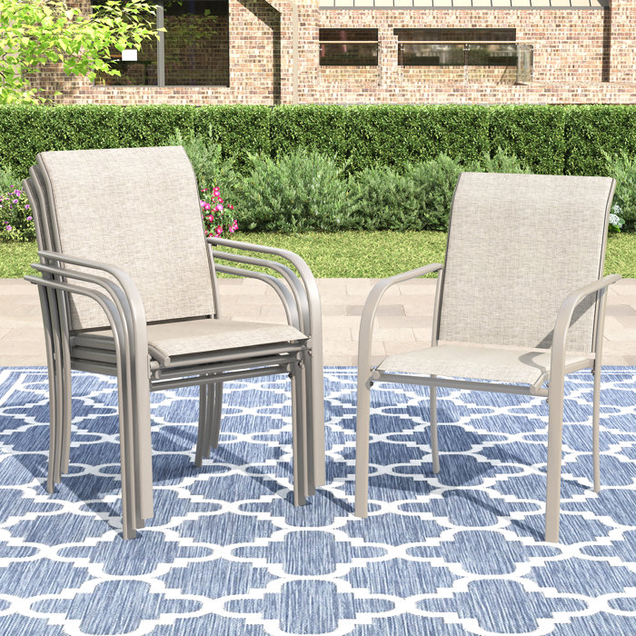 Winston Porter Outdoor Stackable Patio Dining Chairs | Wayfair