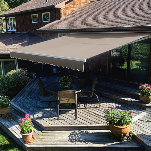 Awntech Destin Patio Retractable Awning with Hood & Reviews | Wayfair