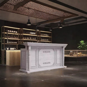 NBNKK Reception desk Rustic Reception Desk，Vintage Bar Counter ...