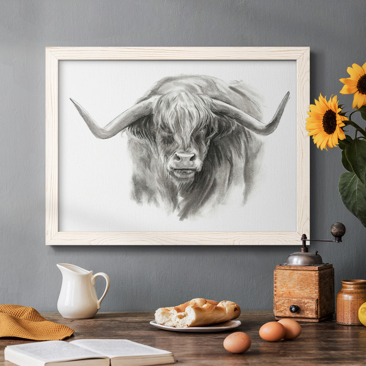 Union Rustic Soft Focus Highland Cattle II Framed On Canvas Print | Wayfair
