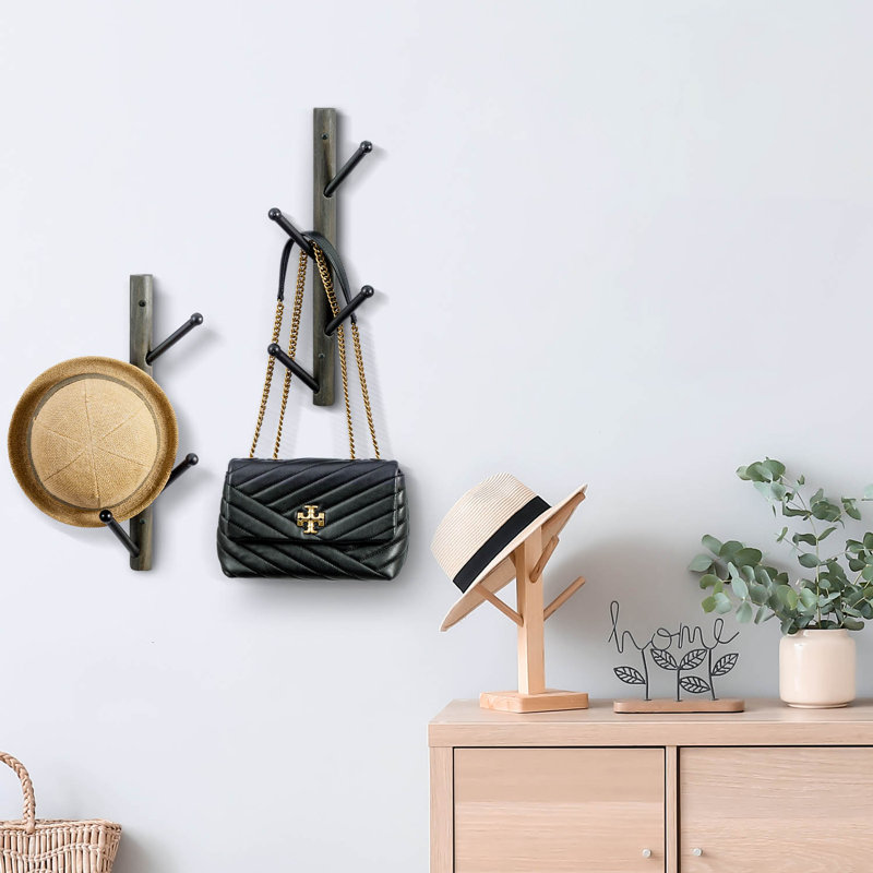 Gracie Oaks 4-Hook Wall Mounted Hat Coat Rack & Reviews | Wayfair