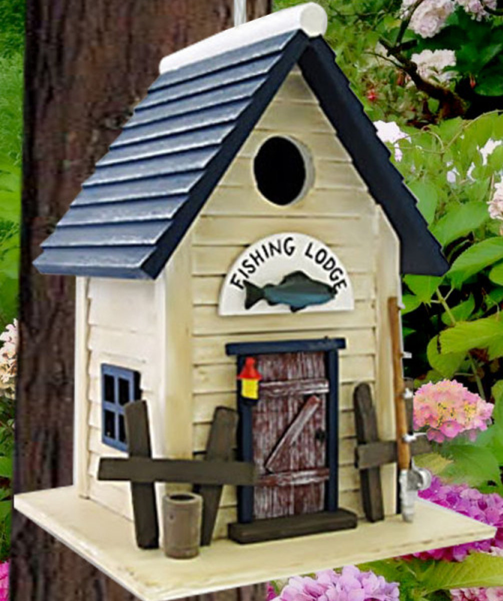 Home Bazaar Hatchling Series Fishing Lodge 10 in x 7 in x 7 in ...