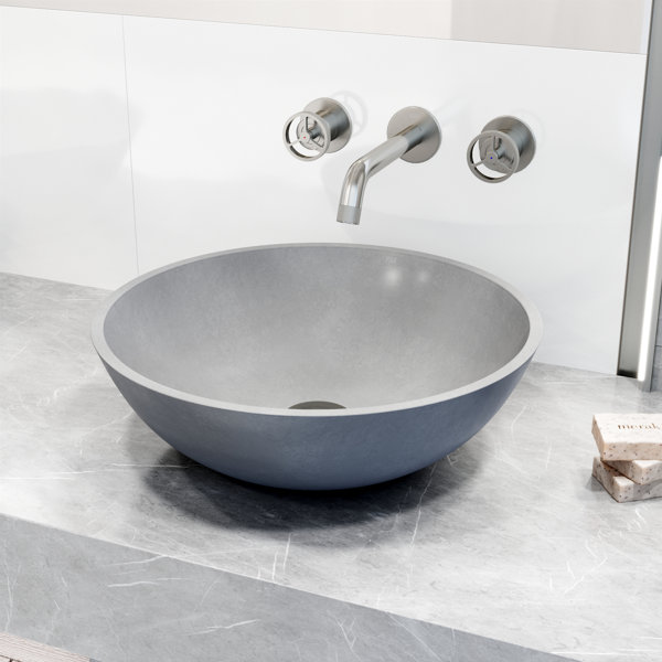 VIGO Ravenna Gothic Cass Gothic 16" L x 16" W x 5" H Round Concrete ...