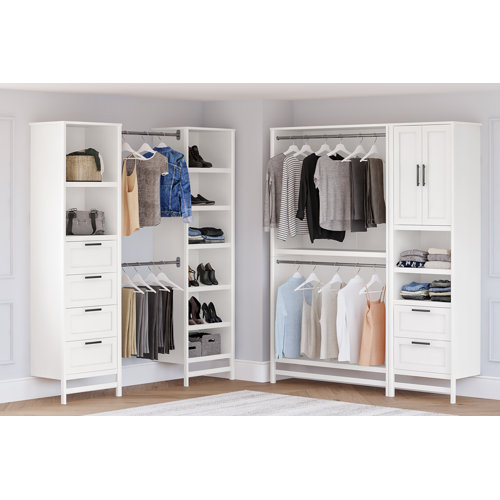 Latitude Run® Illyria Wide Wardrobe Closet Organizer 4-piece Bundle ...