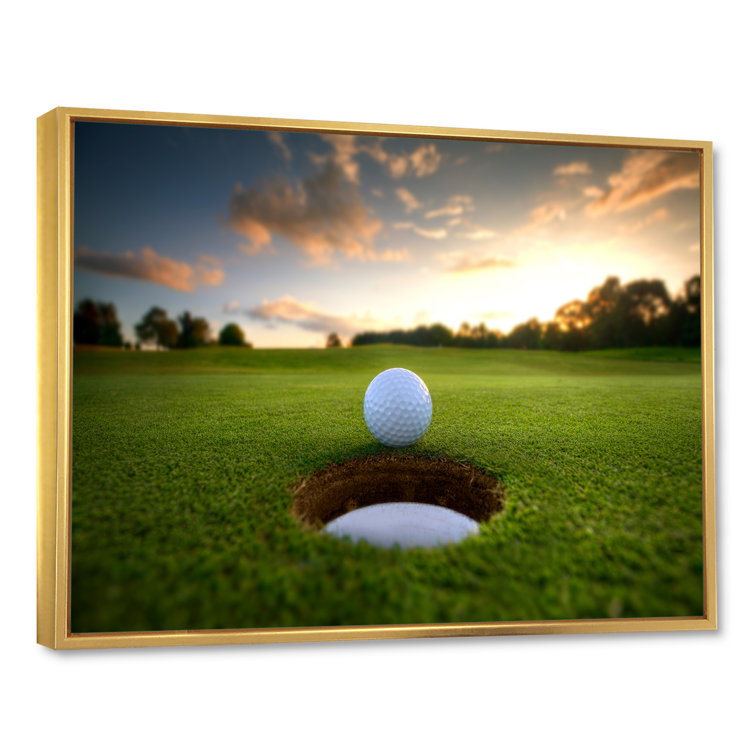 Ebern Designs Sunrise At The Golf Course Framed On Canvas Print | Wayfair