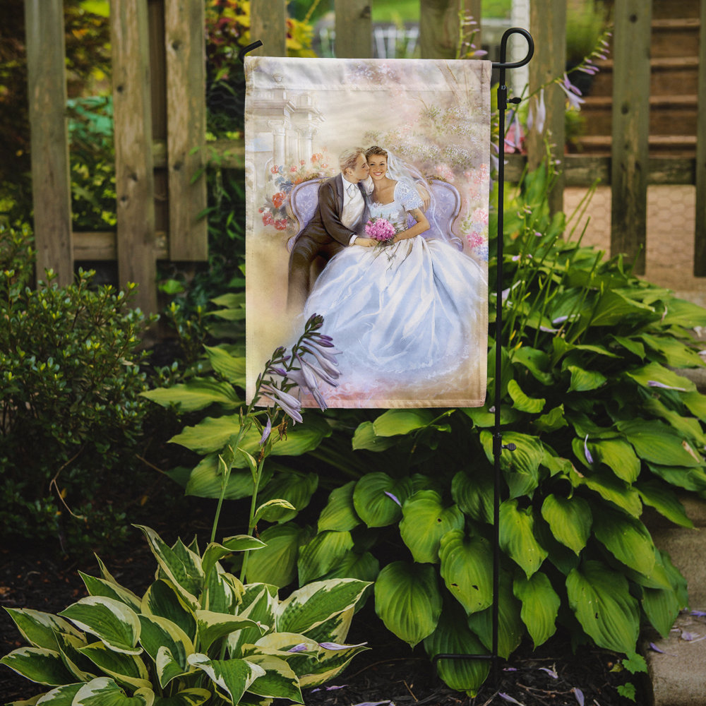 Le Prise™ Morrell Wedding Couple Kiss 2-Sided Garden Flag | Wayfair