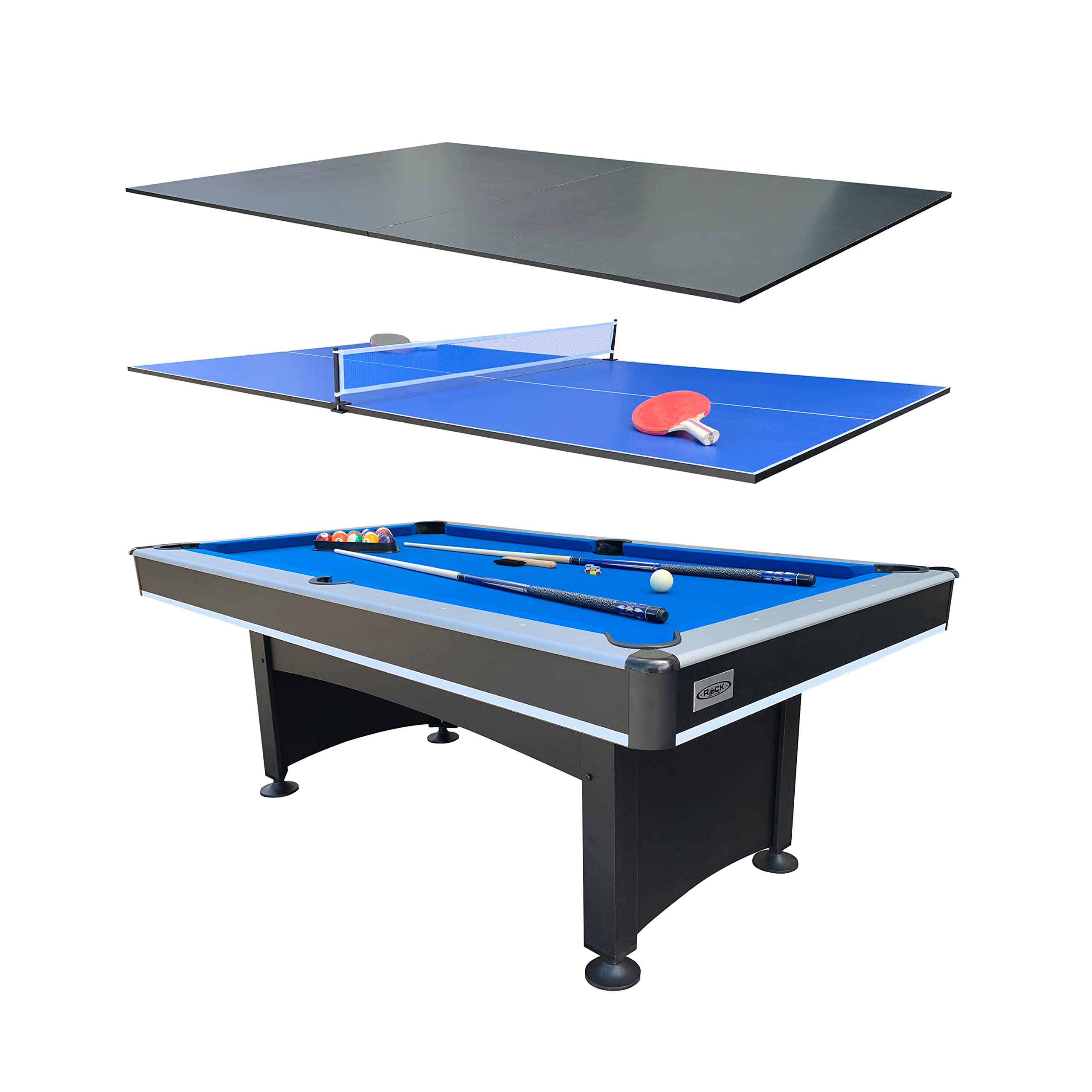RACK Pool Tables Rack Scorpius 7-Foot Multi Game Billiard/Pool With ...
