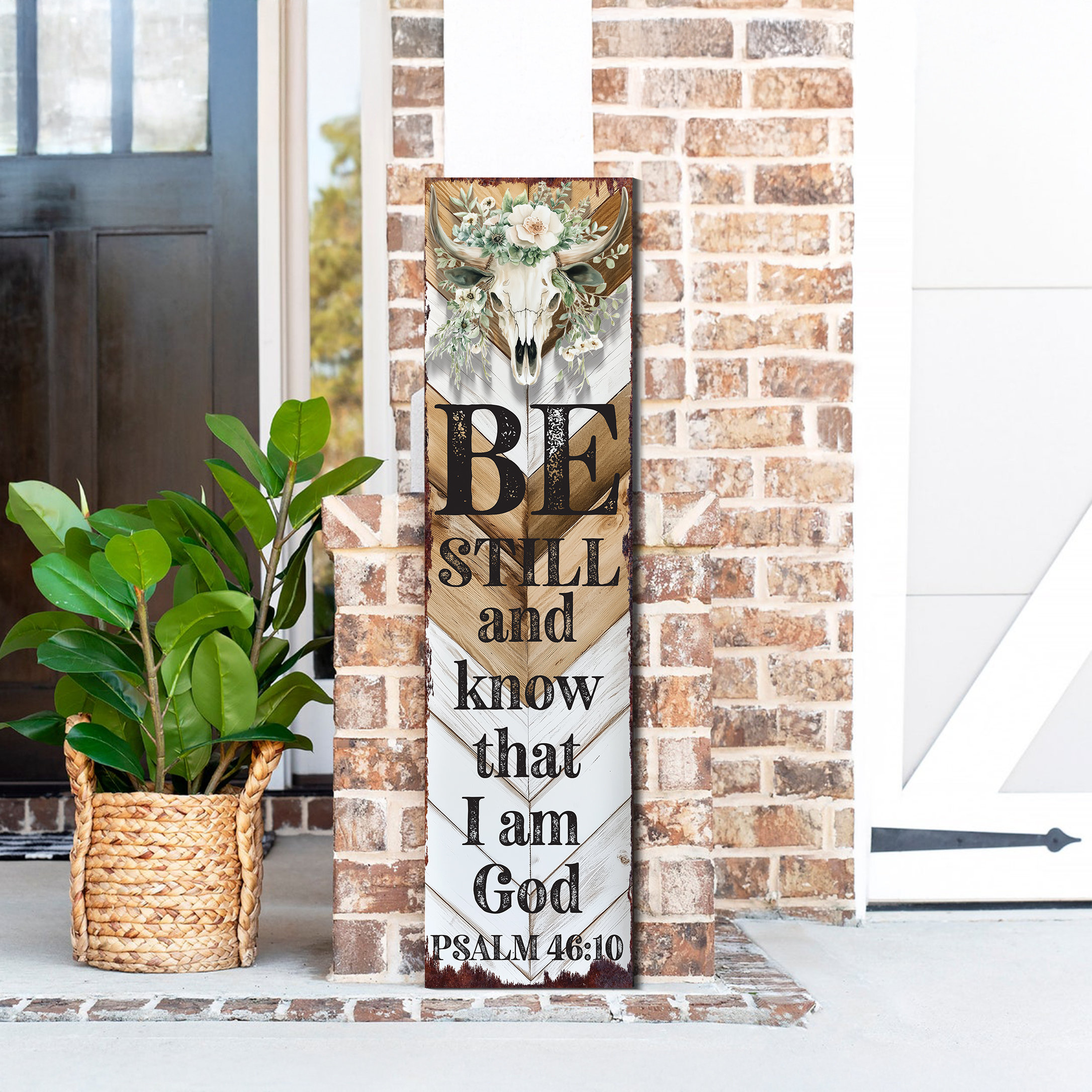 Trinx Summer Western Porch Sign | Be Still and Know‚ Psalm 46:10 ...