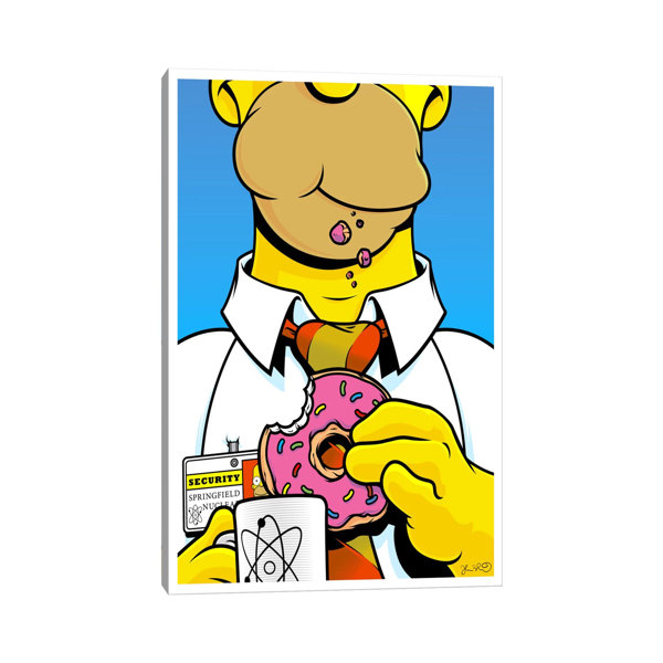 Happy Larry Homer Simpson by Joshua Budich - Wrapped Canvas Painting ...
