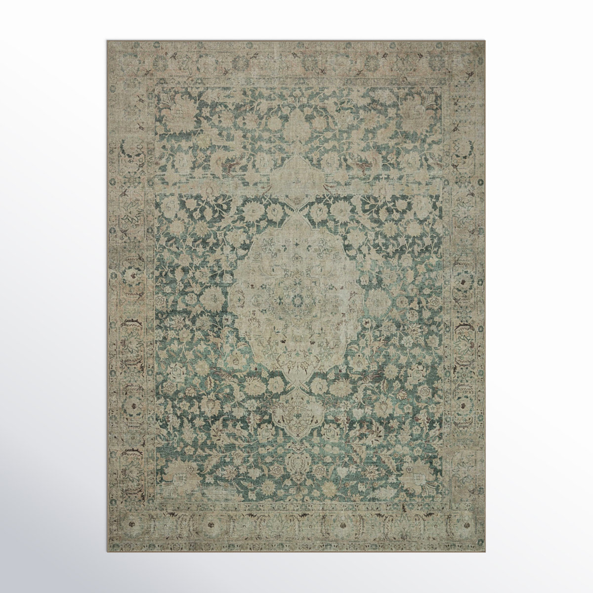 Magnolia Home By Joanna Gaines X Loloi Sinclair Machine Washable Jade ...