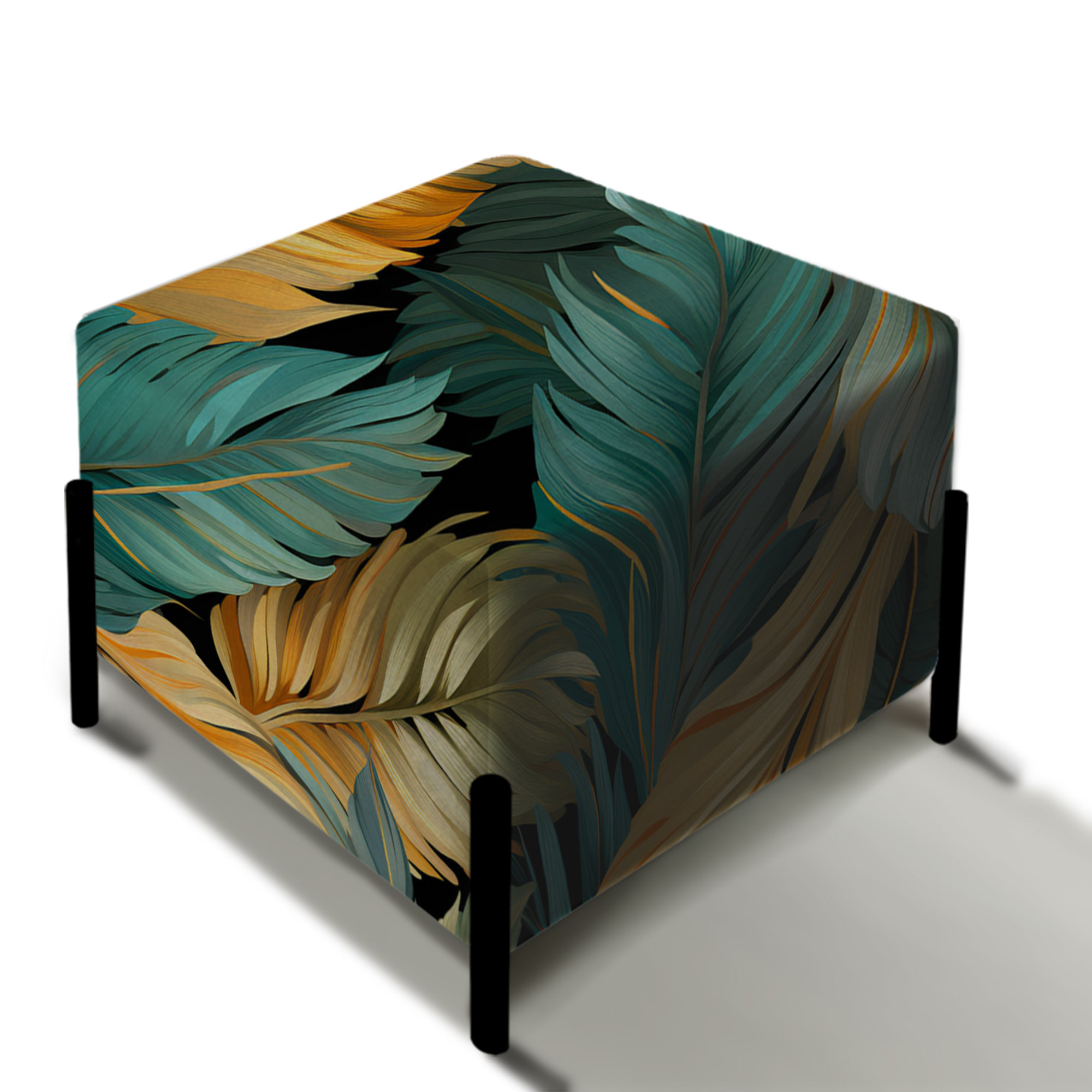 Design Art Mirage Radiance Tropical Pattern - Tropical Square Ottoman ...