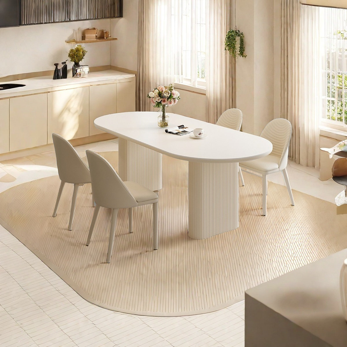 Animoe D Furniture Elegant Oval Rock Slab Dining Table - Wayfair Canada