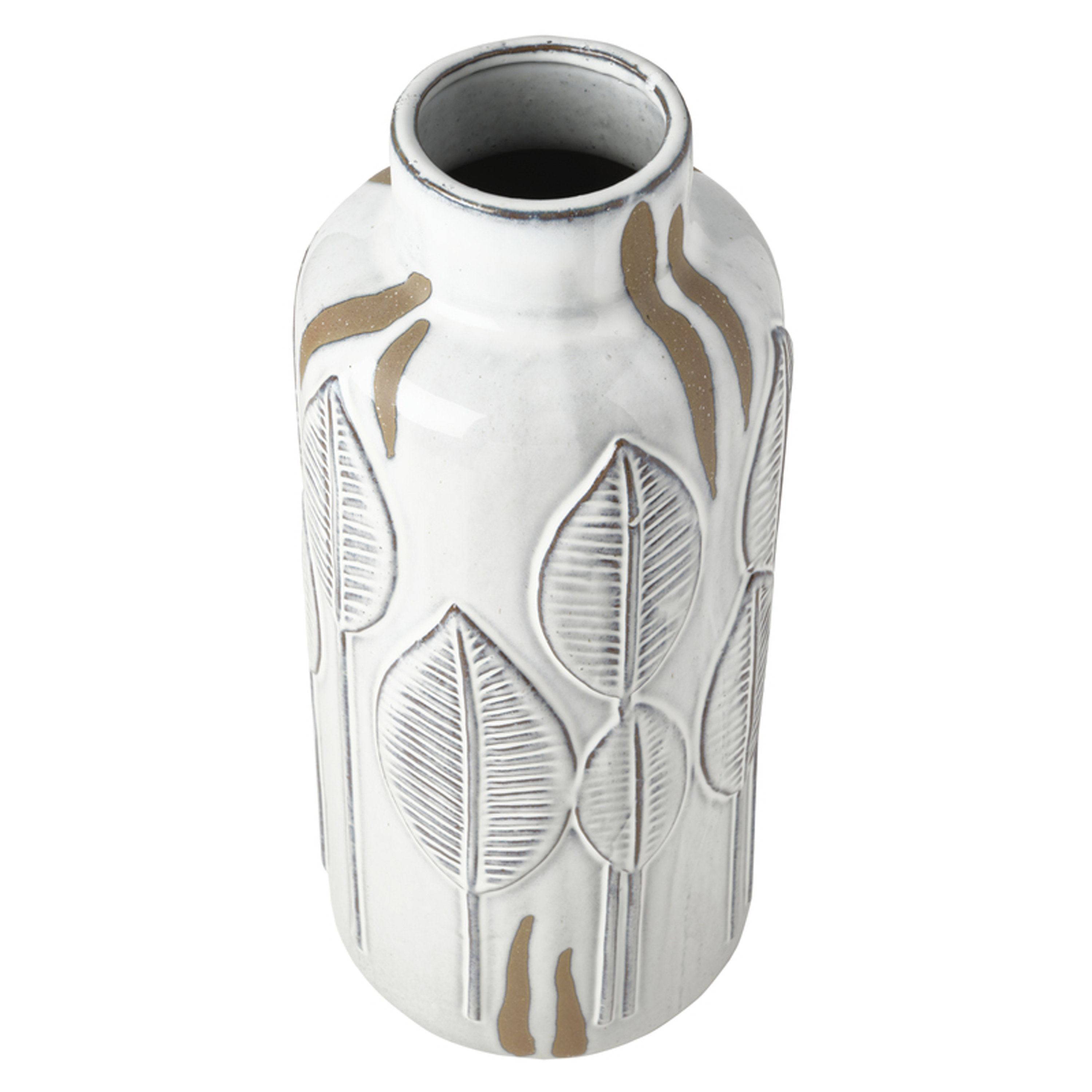 Mikasa Embossed Leaves Ceramic Table Vase | Perigold