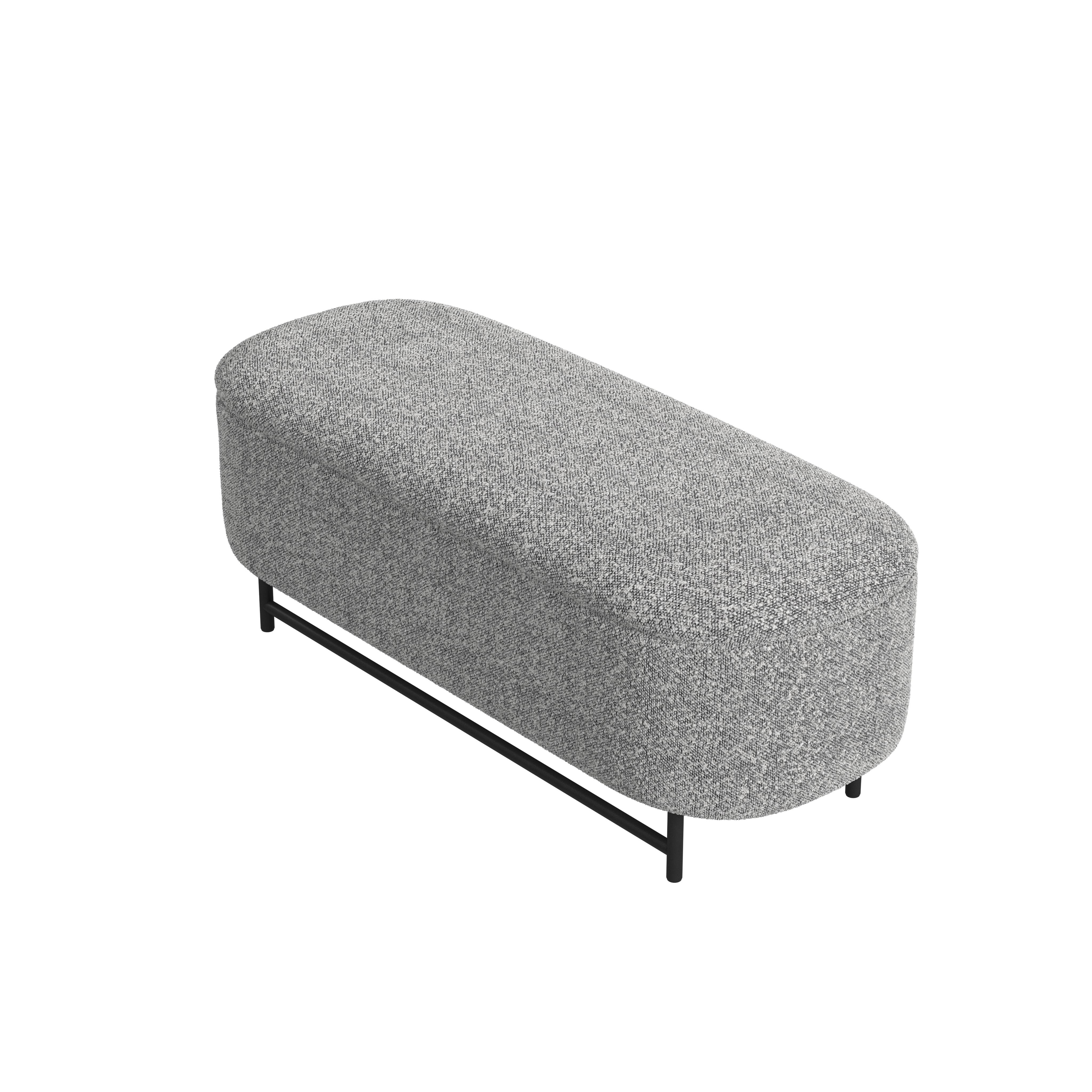 Homepop Ellipse Storage Bench With Metal Legs - Cream Boucle With Yarns ...