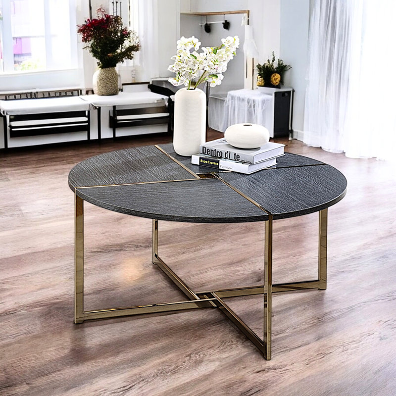 Mercer41 Samara Black & Champagne Coffee Table | Wayfair
