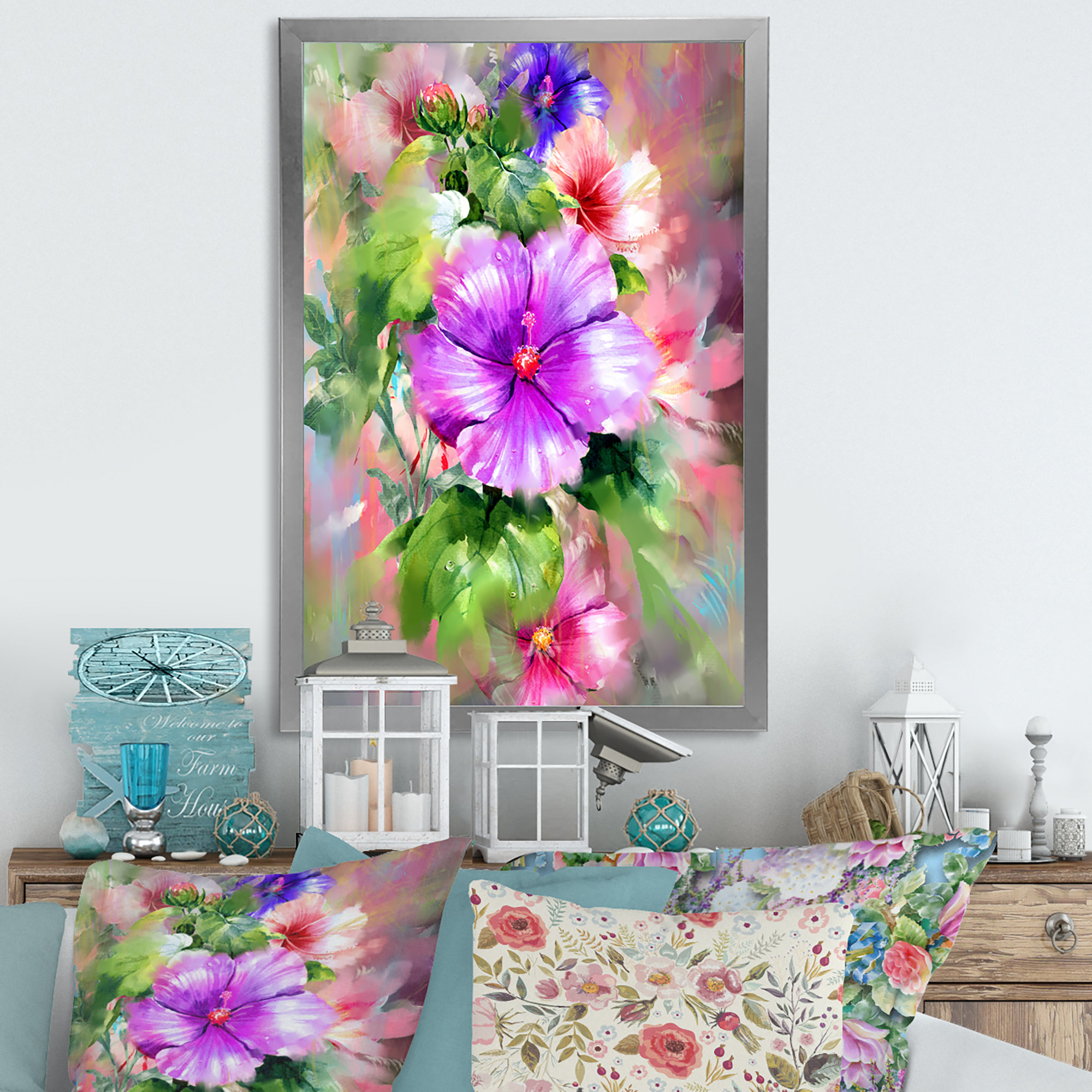 Bay Isle Home™ Artistics Purple Hibisc Flower - Traditional Canvas ...
