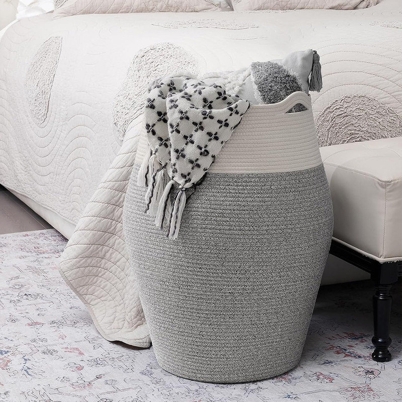 Beachcrest Home Large Laundry Hamper,Tall Wicker Hamper Laundry Basket ...