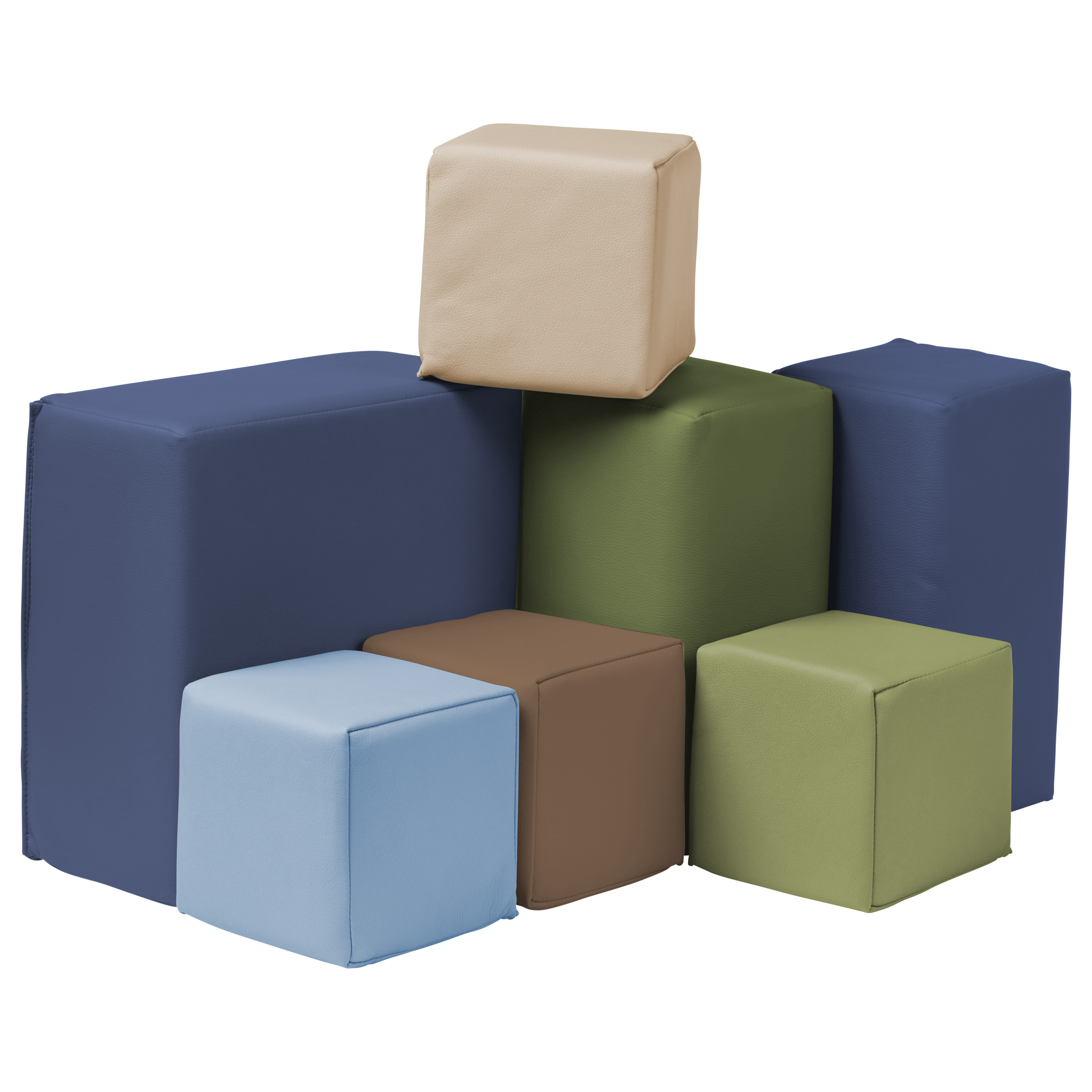 ECR4Kids SoftZone Toddler Foam Building Blocks, Foam Playset, 7-Piece ...