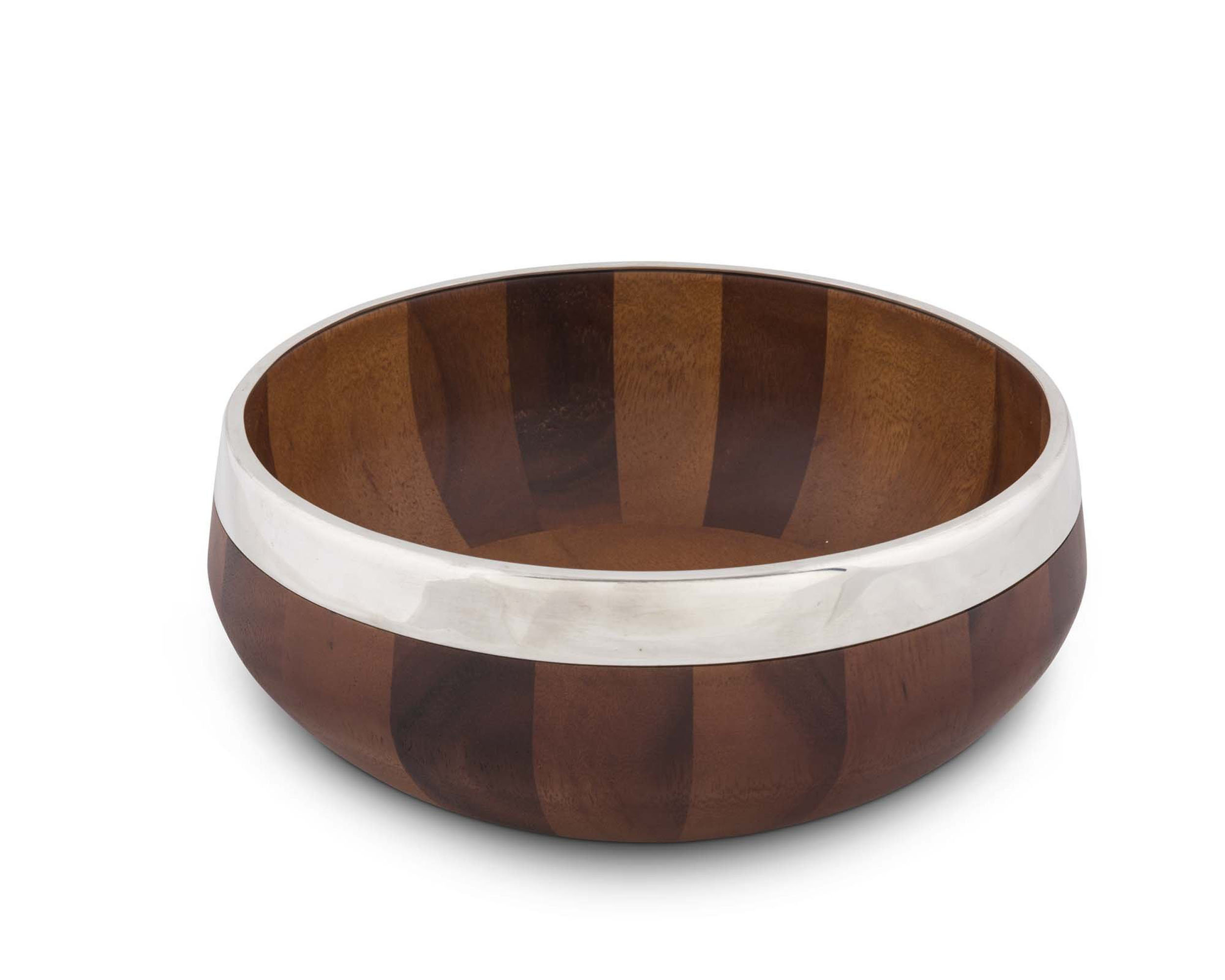 Vagabond House Tribeca Hand Turned Salad Bowl with Pewter Rim | Wayfair